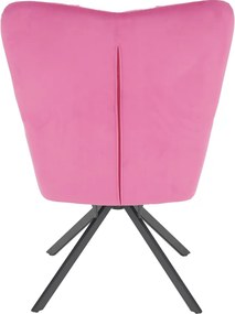 Designové otočné křeslo, růžová Velvet látka / černá, KOMODO