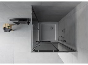 Mexen Rio čtvercový sprchový kout 80 x 80 cm, Grafitově černá, Chromovaná + sprchová vanička Rio, Bílá - 860-080-080-01-40-4510