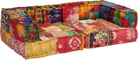2místný modulární pouf patchwork textil 244987