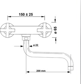 Sapho Trax umyvadlová baterie nástěnná 150 mm chrom 606