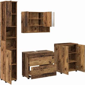 Sada koupelnového nábytku 4 ks Staré dřevo 35 x 30 x 192 cm 3393091