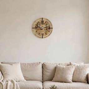 Dřevěné nástěnné hodiny s motivem lesa - moderní design | SENTOP HDF0702-ruky-silver