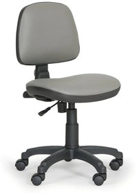 Pracovní židle na kolečkách MILANO bez područek, permanentní kontakt, pro měkké podlahy, černá