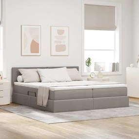 Postel s úložným prostorem s čelo 2 ks Taupe Umělá kůže 3370916