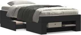 Rám postele černý 75 x 190 cm kompozitní dřevo 3295528