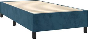 Box spring postel s matrací tmavě modrá 90x200 cm samet 3143065
