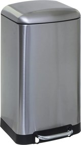 Kovový koš na odpadky, 30L, stříbrný