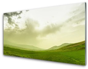 Obraz na skle Louka Příroda Zelený Výhled 125x50 cm