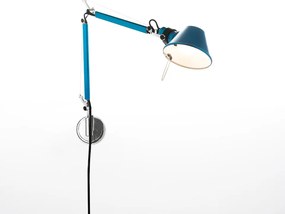 Artemide Tolomeo Micro Parete Halo, designové nástěnné svítidlo s vypínačem, 1x60W E14, modrá metalíza, max. 74cm