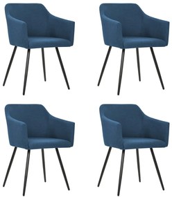 vidaXL Jídelní židle 4 ks modré textil