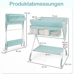 Costway Přenosný přebalovací pult skládací přebalovací stanice