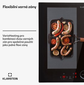 Klarstein Delicatessa 60, indukční varná deska, 7000 W, 4 zóny, sklokeramika, černá