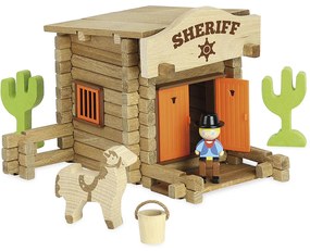 Jeujura Dřevěná stavebnice 80 dílů Sheriffská stanice