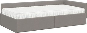 Rohový rám postele s matrací Jiný s čelo 2 ks Taupe textil 3393602