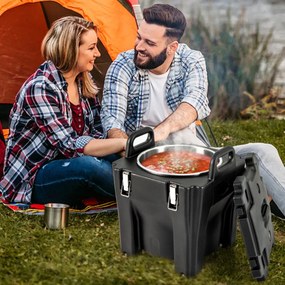 Costway 30 L Cool Box Izolovaný box s kolečky s brzdami Stohovatelný termobox
