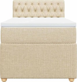 Box spring postel s matrací krémová 90x200 cm textil 3287351