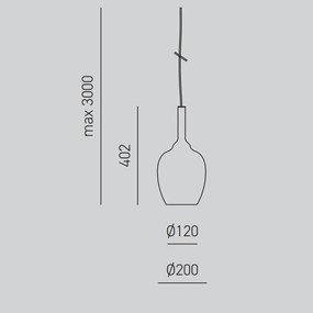 Designové závěsné svítidlo Gea Luce Ofelia S/10 Barva skla: Transparentní sklo, Barva montury: Černá