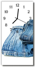 Skleněné hodiny vertikální Barevné džíny