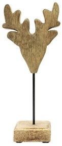 Dekorace Jelen z mangového dřeva na podstavci - 10cm