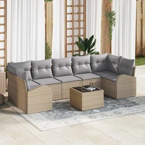 Sada zahradních pohovek 8 ks 7-Počet míst Beige a šedá 3354629