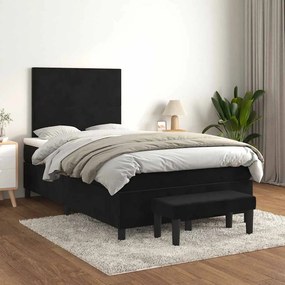 Box spring postel s matrací černá 120 x 190 cm samet 3270459