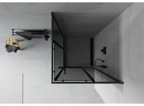 Mexen Rio čtvercový sprchový kout 90 x 90 cm, Grafitově černá, Černá - 860-090-090-70-40