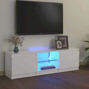 vidaXL TV skříňka s LED osvětlením 120x30x35,5 cm [804290] Barva: bílá s vysokým leskem