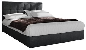 Manželská postel Boxspring 160 cm Porto Comfort (černá) (s matrací a úložným prostorem). 1056304