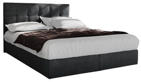 Manželská postel Boxspring 180 cm Porto Comfort (černá) (s matrací a úložným prostorem). 1056309