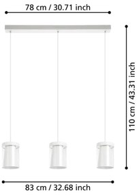 Eglo 901122-LED RGBW Stmívatelný lustr na lanku CHIUSELLO-Z 3xLED/3,7W/230V bílá