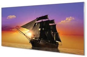 akrylový obraz Barevné nebe ship sea 140x70 cm