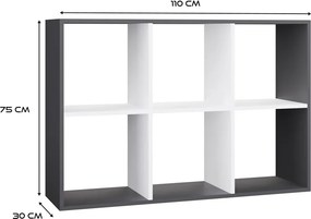 FALCO Regál Manja 2x3 antracit/bílá