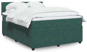 Box spring postel s matrací tmavě zelená 140x190 cm samet 3290037