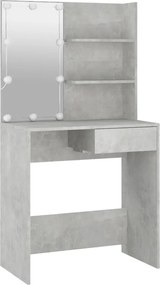 vidaXL Toaletní stolek sada s LED kompozitní dřevo [3114110] Barva: šedá sonoma