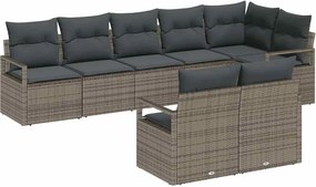 Set pohovek 8 ks Šedá polyratan 3346429