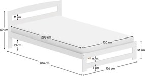 Postel s roštem, bílá, 120x200, AZRA Kondela 0000411691