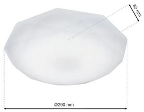 Stropní LED svítidlo Hex, 1x LED 12w, 4000k, (fi 29 cm), w