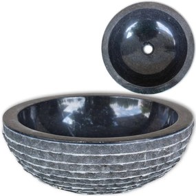 Umyvadlo mramorové 40 cm černé 242672