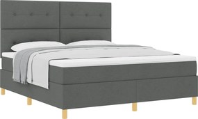 Postel s boxspringem s čelo Tmavě šedá 180 x 200 cm textil 3339638