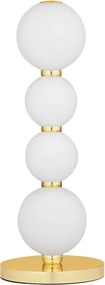 Bílá/ve zlaté barvě kovová LED stolní lampa se skleněným stínidlem (výška 31 cm) Perla – Nova Luce