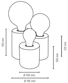 Spot-Light 2266374 - Stolní lampa VINCENT 3xE27/15W/230V dub