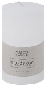 Bílá svíčka Rustic candles by Ego dekor Rust, doba hoření 38 h