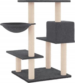 Škrabadlo pro kočky se sisalovými sloupky tmavě šedé 82,5 cm 172387