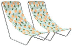 Sada 2 ks skládacích plážových lehátek SAND PINEAPPLE, barevné