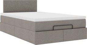 Osmanský rám postele s matrací taupe 120x190cm textil 3311363