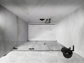 Mexen Lunar-F, L skládací levé sprchové dveře 145 cm, čiré sklo, černý profil, 836SL-145-050-70-00-L