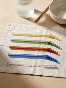 Sinsay - Skleněná brčka s kartáčkem na čištění 5 pack - vícebarevná