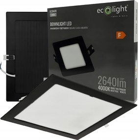 LED zapuštěné stropní svítidlo 24W 2640lm 4000K černé