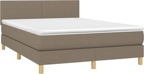 Box spring postel s matrací a LED taupe 140x190 cm textil 3133553