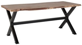 Jídelní stůl hnědý/černý 180 x 95 cm VALBO Beliani